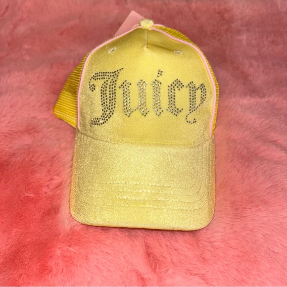 Juicy Couture | Accessories | Juicy Couture Yellow Rhinestone Trucker ...